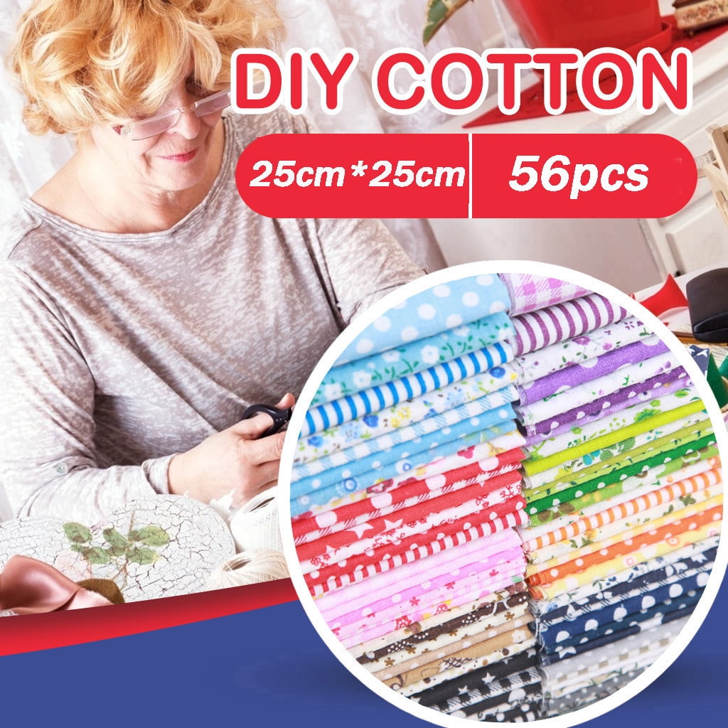 WSBDENLK 56Pcs Fabric Bundle Patchwork Squares Quilting Sewing ...