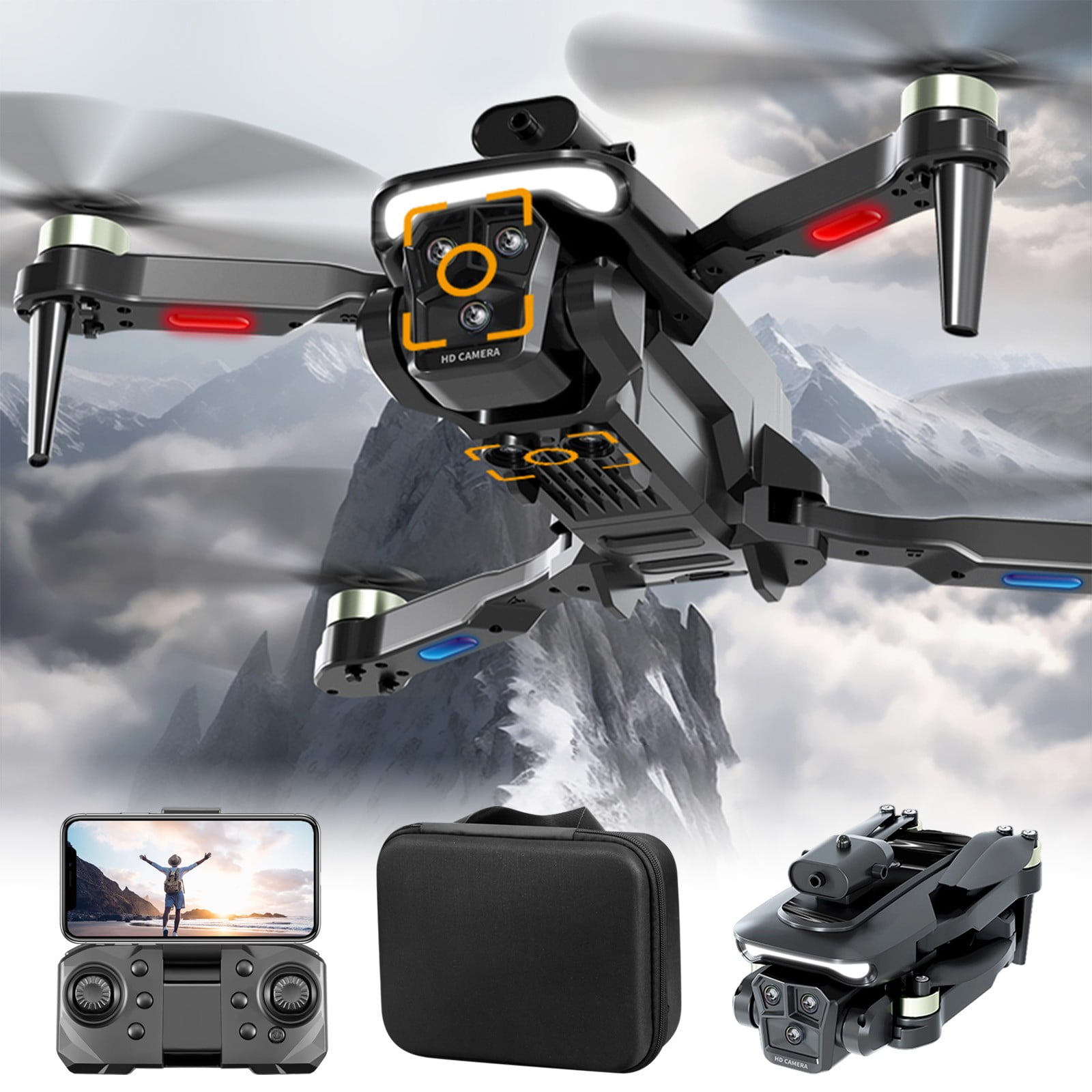 WSBDENLK Brushless Motor Drones with Cameras Wind Resistance Headless ...