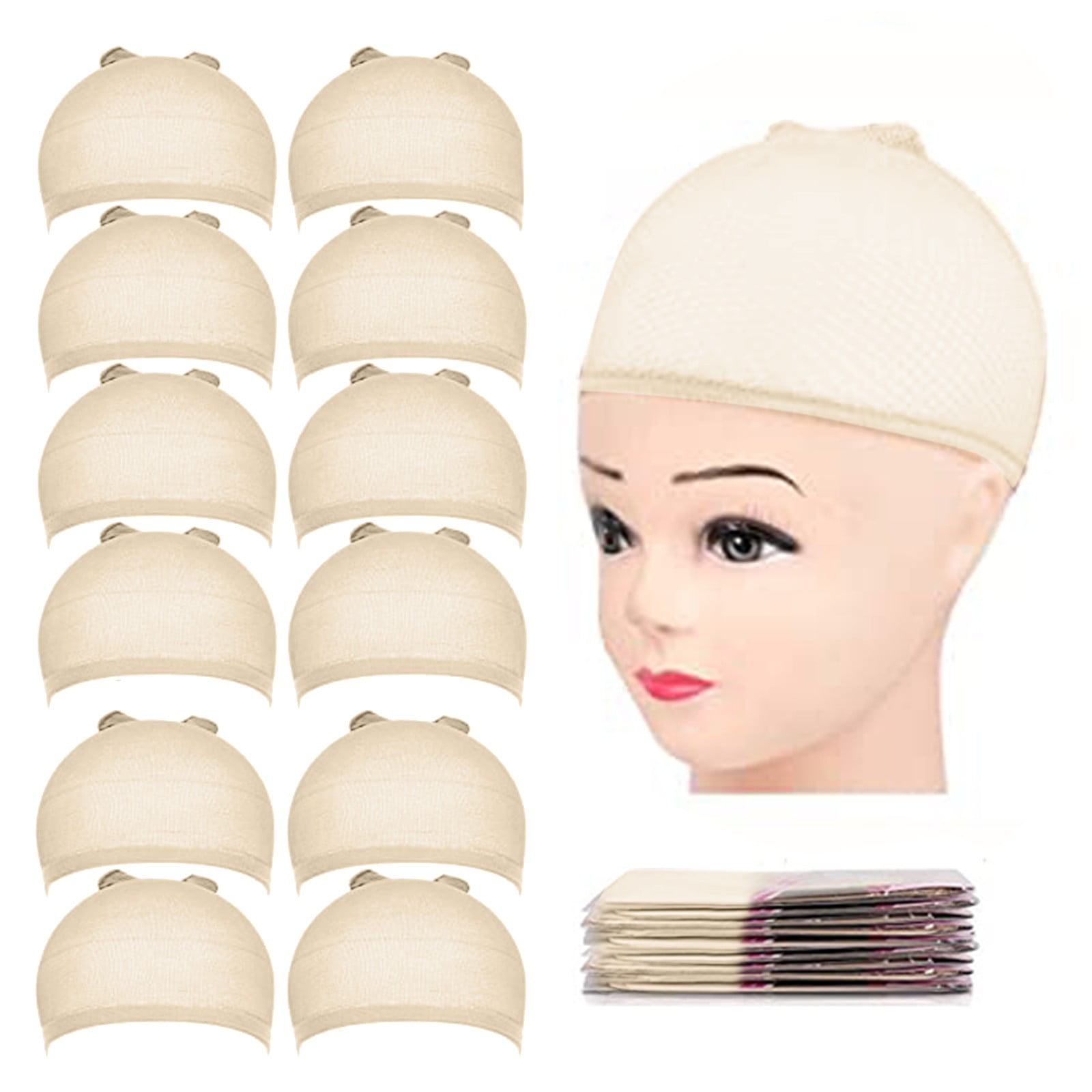 WSBDENLK Wigs Hair Mesh Wig Cap Hair Net Stocking Wig Caps for Women 12 ...