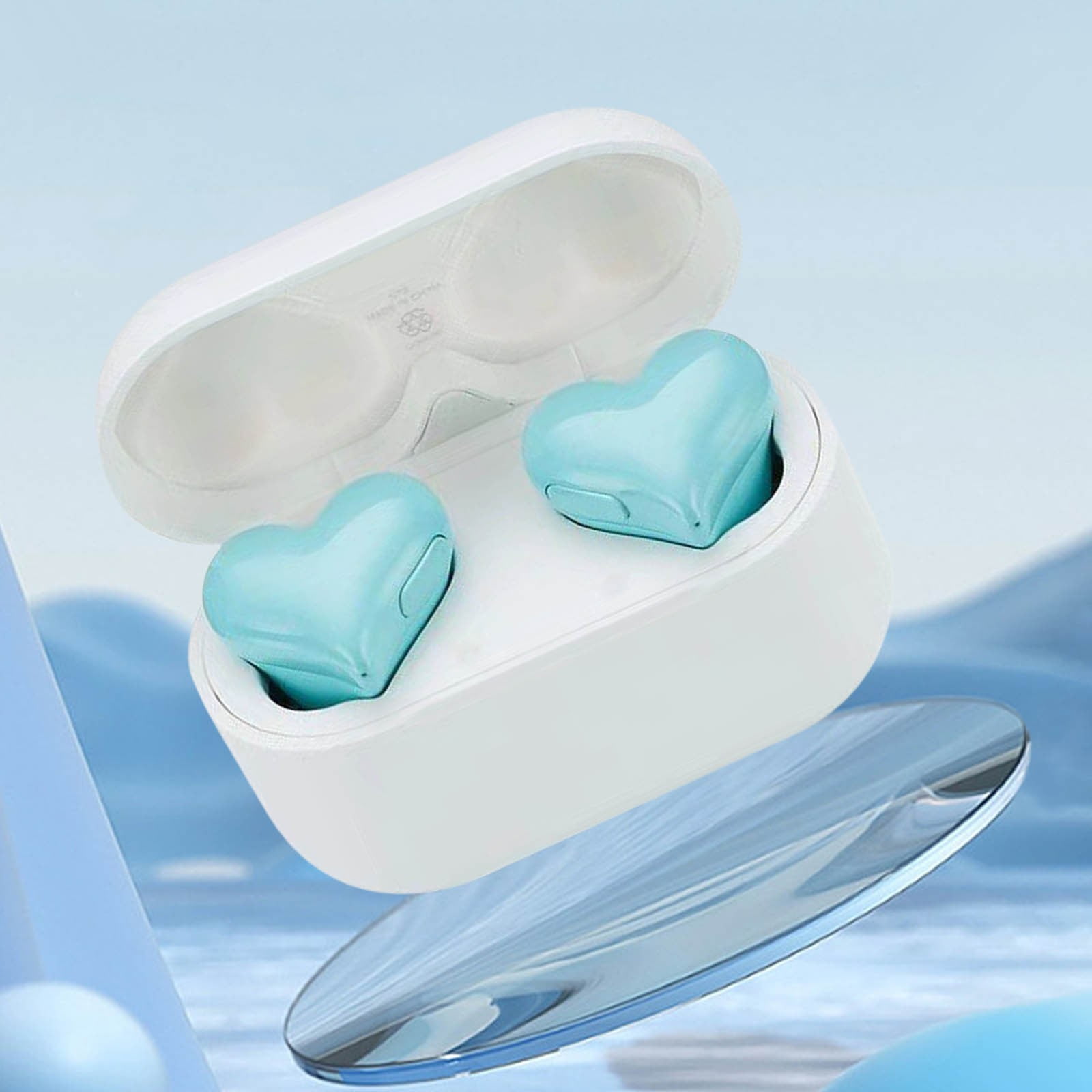 WSBDENLK Heart Shaped Bluetooth Earphones Noise Reduction Sports ...