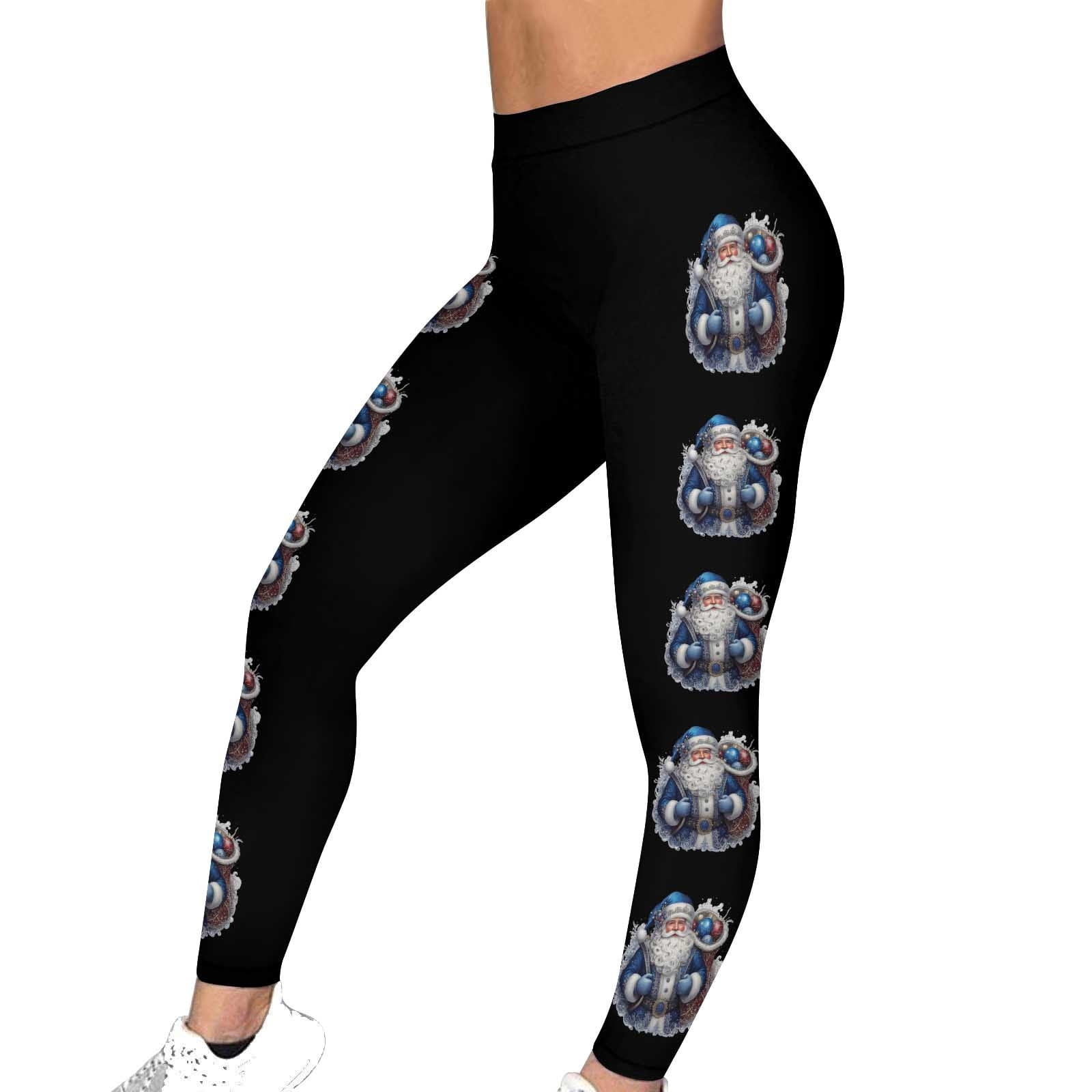WSBDENLK Women's Christmas Print Leggings Sports Fitness Pants Solid ...