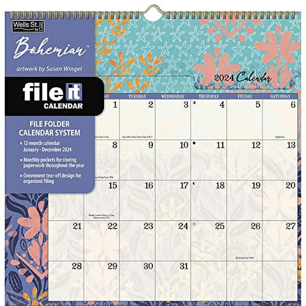 LANG WSBL Bohemian 2024 File-It Calendar, 12-Month, 11.75 x 12 Inches - Walmart.com