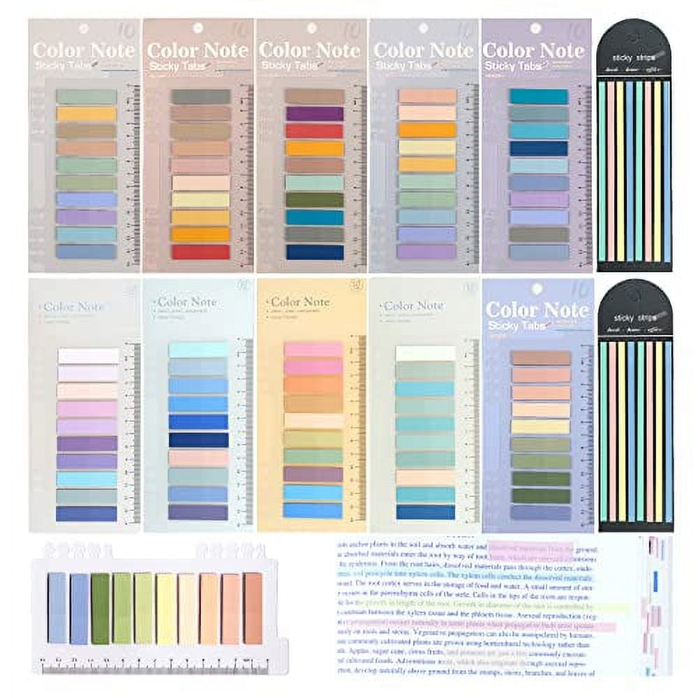 WSCHU 2320Pcs Book Tabs for Annotating Books, 104 Colors Morandi Sticky ...