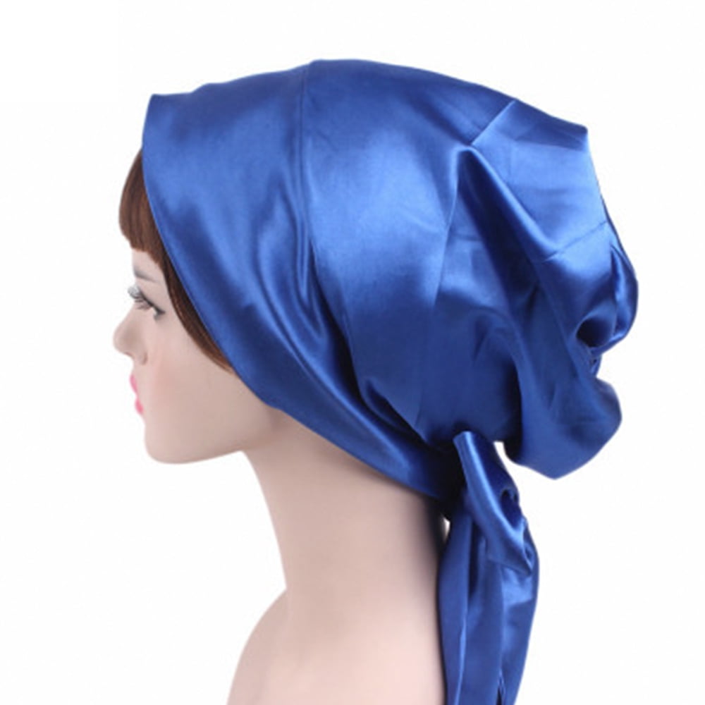 WSEVYPO Soft Satin Head Scarf Sleeping Cap Bonnet Headwear Head Cover ...