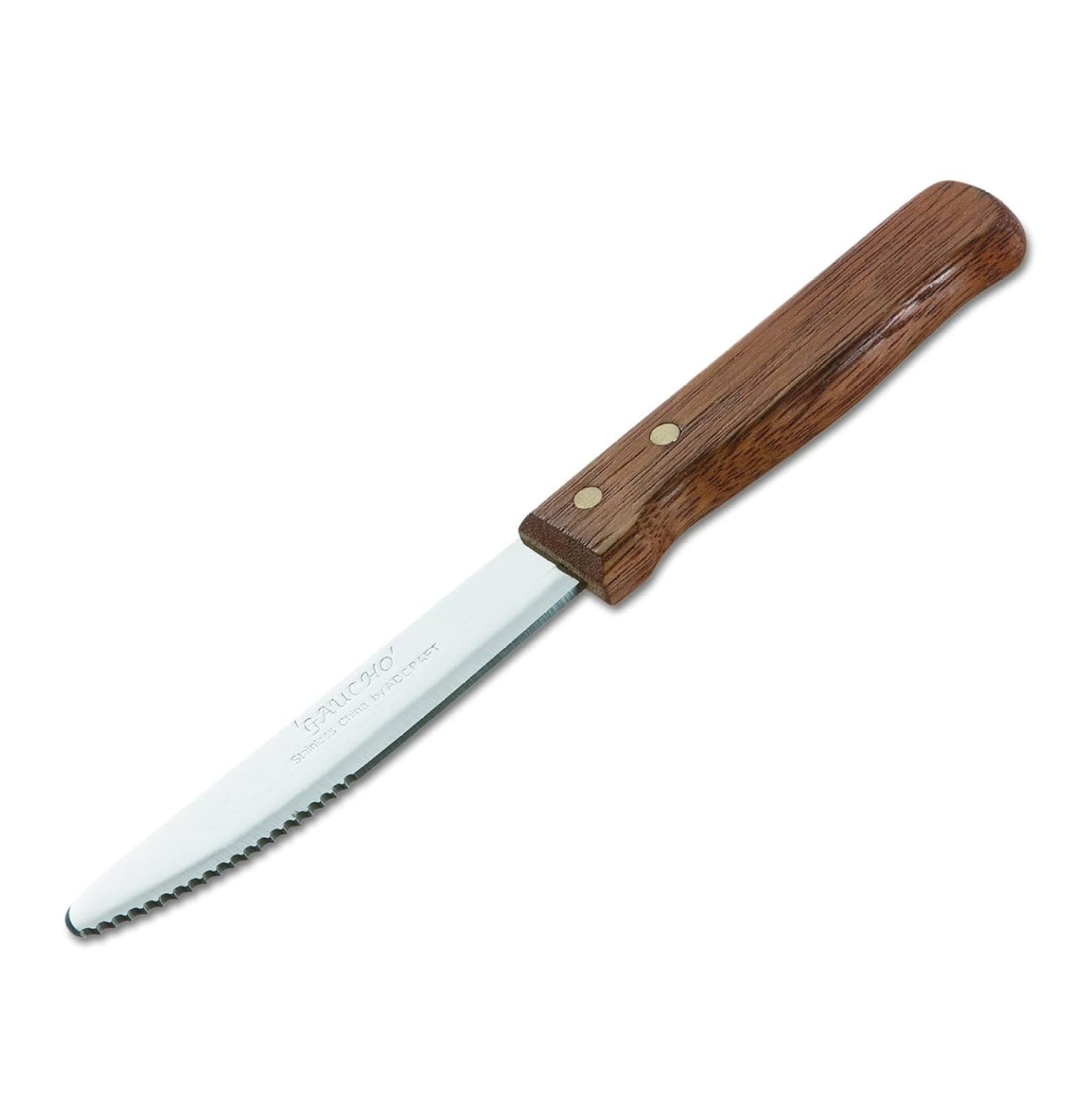 WSK-60/B Rounded Blade Gaucho Jumbo Steak Knife with Wood Handle (Case ...