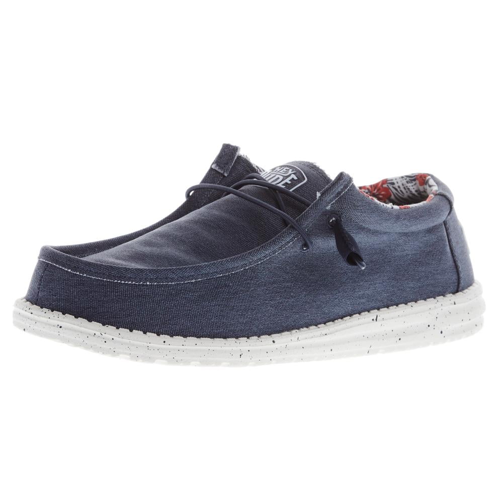 Hey Dude Wally 40022-425 Casual Shoes Men's Blue Canvas Stretch Slip on ...