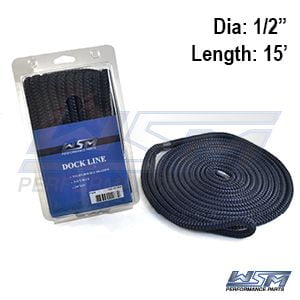 WSM 1/2'' x 15' Nylon Navy Blue Dock Line 1000-1215NB - Walmart.com