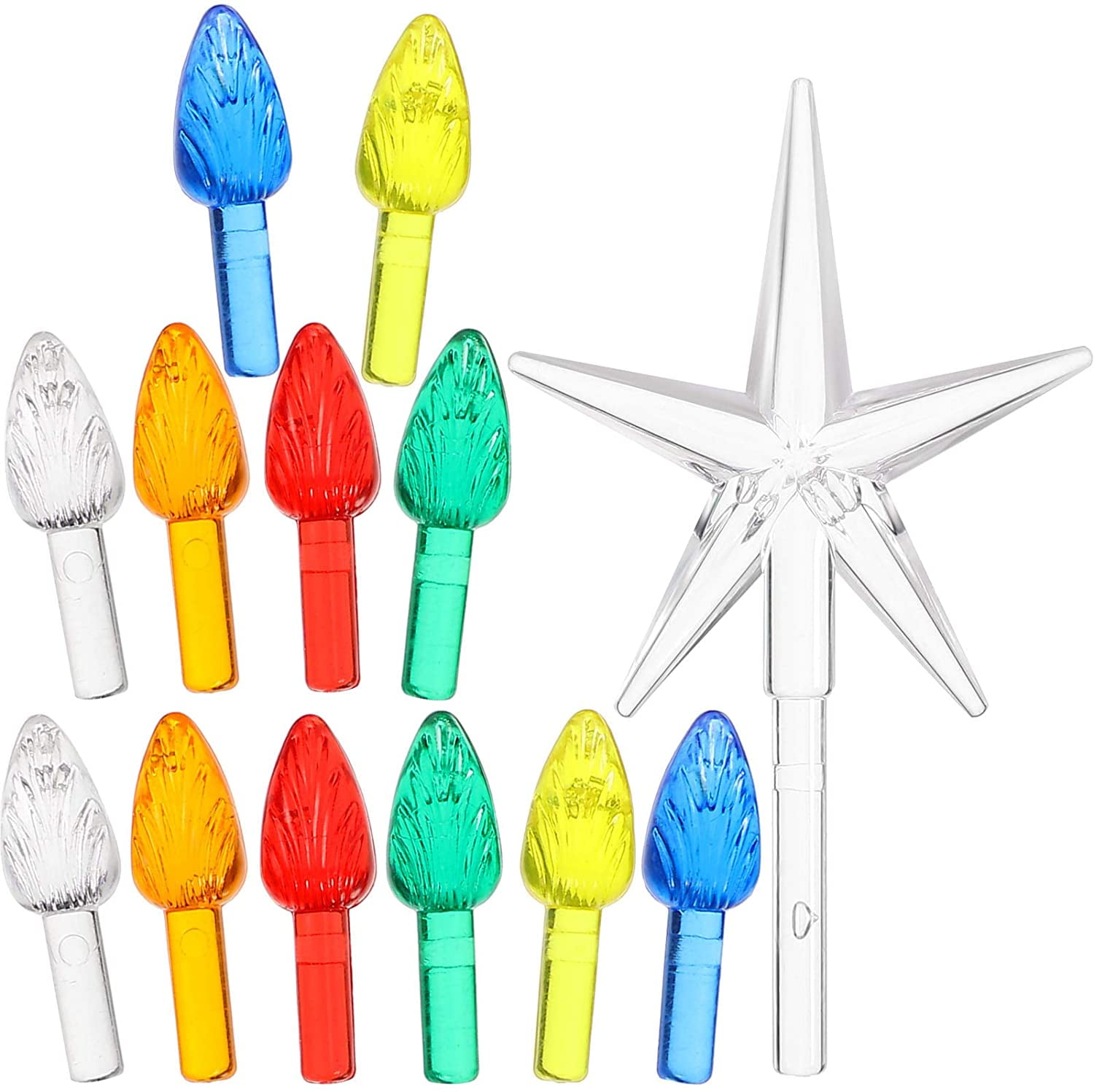 WSNIJFU 151 Pcs Ceramic Christmas Tree Replacement Lights, Multi Color ...
