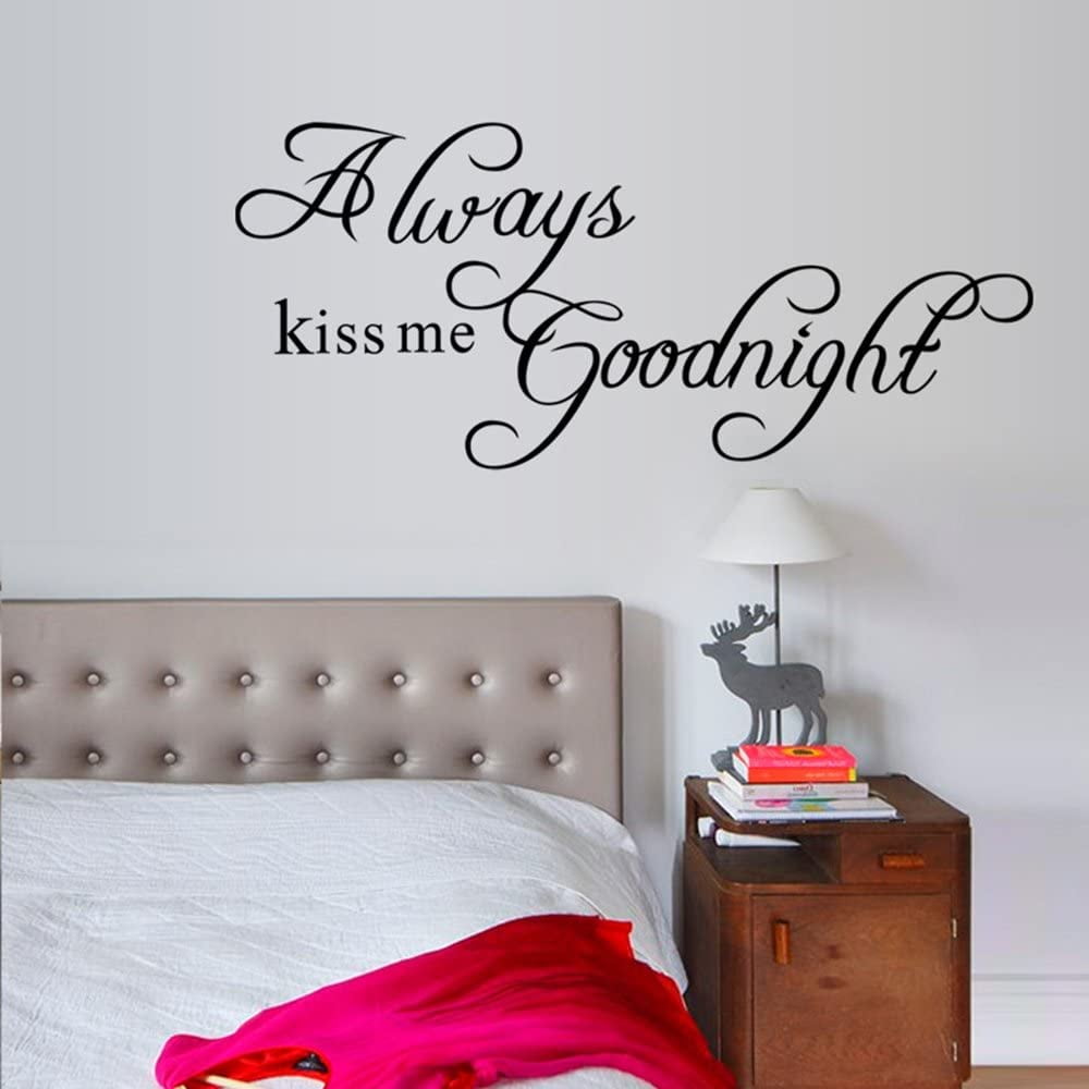 WSNIJFU Always Kiss Me Good Night Wall Sticker, Vinyl Saying Words ...