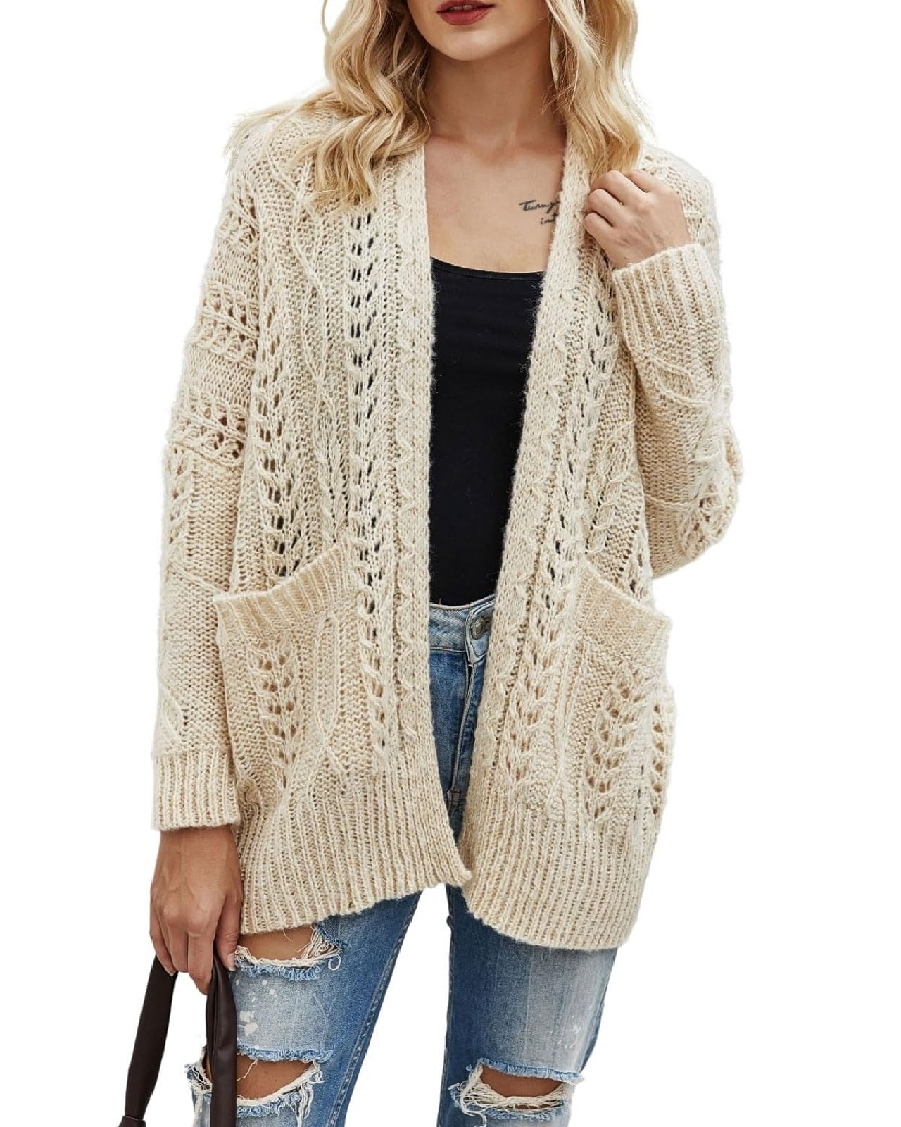 Wsplyspjy Womens Crochet Cardigan Sweaters Lightweight Kimonos