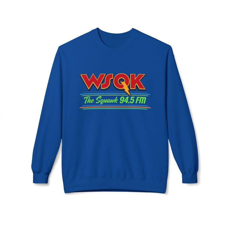 WSQK Radio Logo Crewneck Sweatshirt | The Squawk 94.5 FM Stranger meme ...