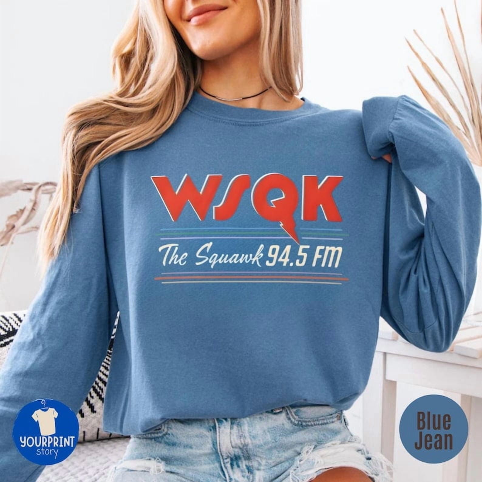 WSQK The Squawk 94.5 Fm Radio Merch Retro SweatShirts and Long Sleeve ...