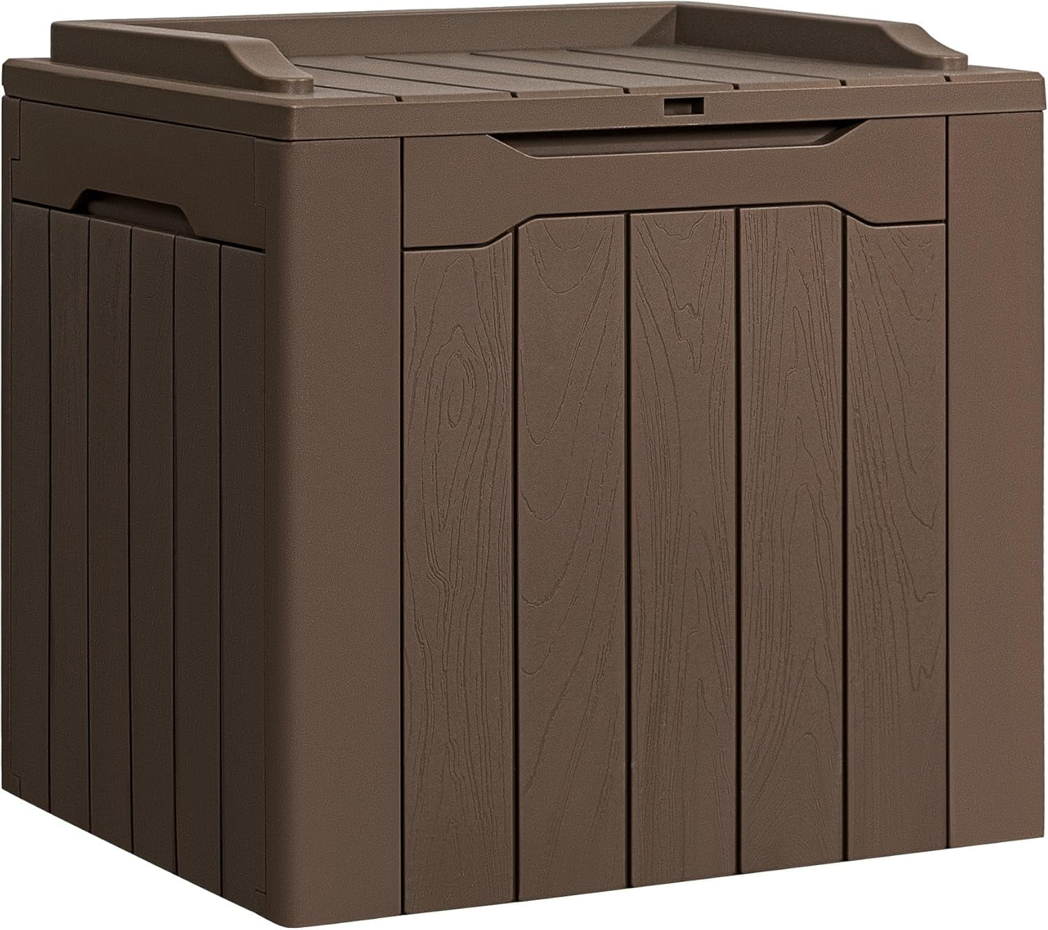 WSRFSD Deck Box 31 Gallon Waterproof Resin Storage Box with Lid Indoor ...