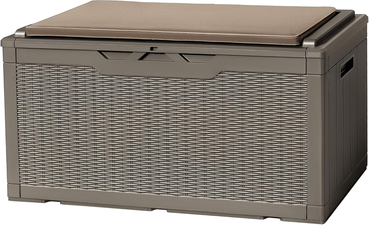 WSRFSD Deck Box with Cushion 100 Gallon Waterproof Resin Storage Box ...