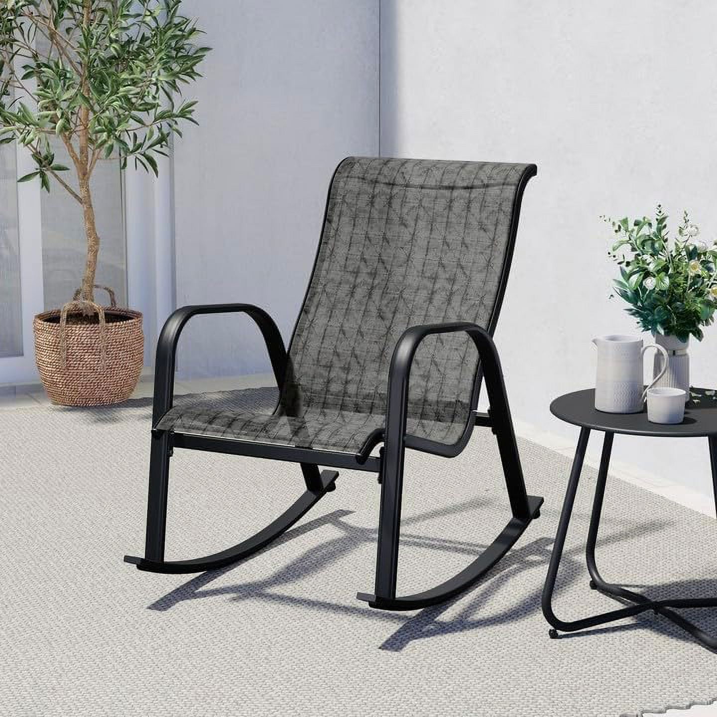 WSRFSD Grand patio Outdoor Mesh Sling Rocking Chair Rocker Chair ...