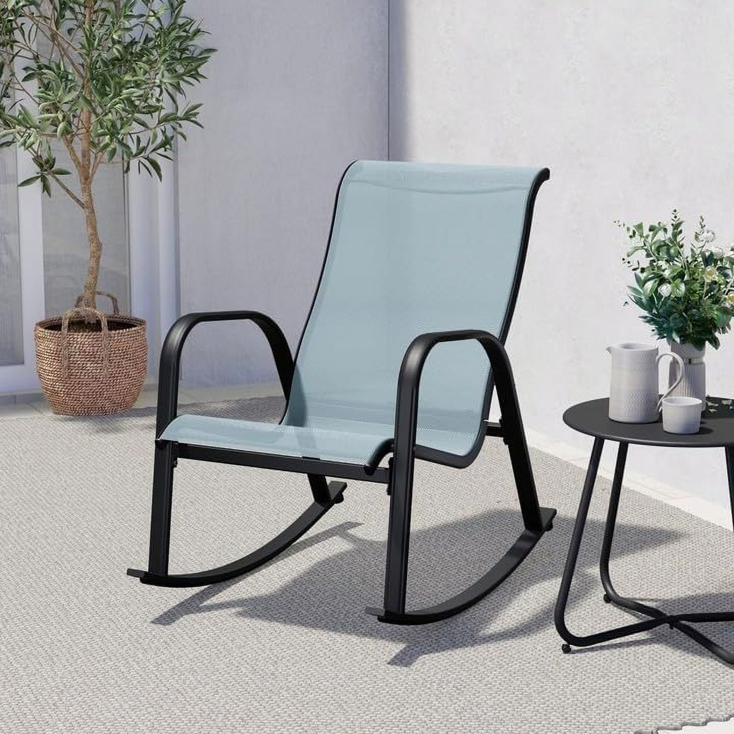 WSRFSD Grand patio Outdoor Mesh Sling Rocking Chair Rocker Seating ...