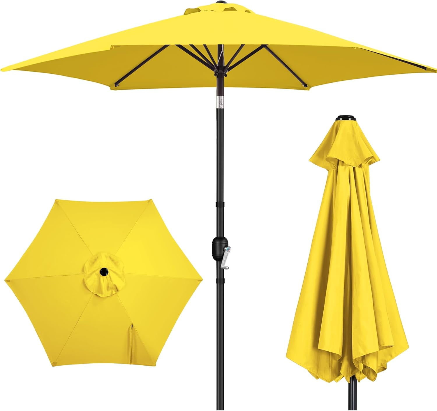 WSRFSD Patio Umbrella, 9FT Outdoor Table Market Umbrella with Push ...