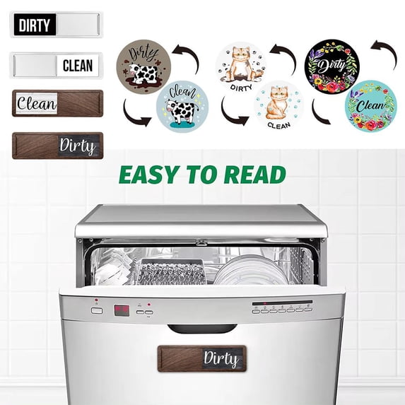WSRRDRECVHi Dishwasher Magnet Clean Dirty Sign Farmhouse Rustic Wood ...