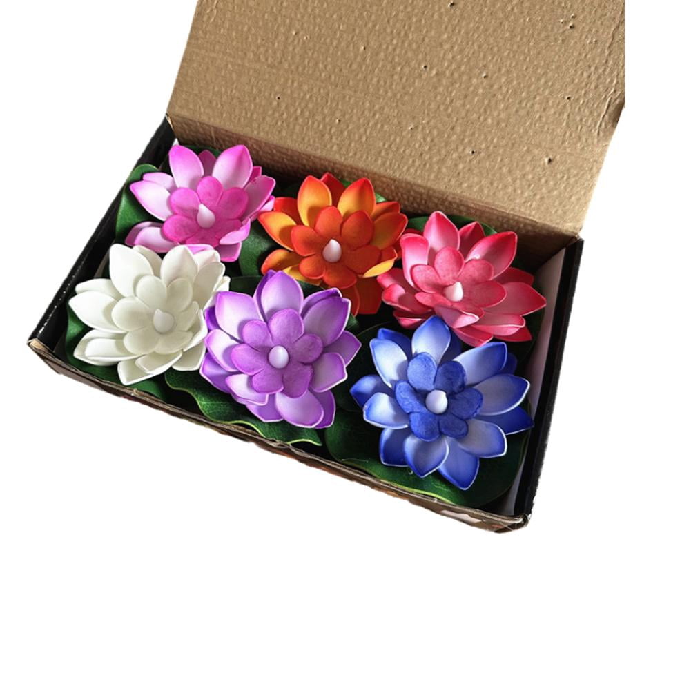 WSRRDRECVHi Lotus Floating Lights,Artificial Lotus Flowers Water Lilies ...