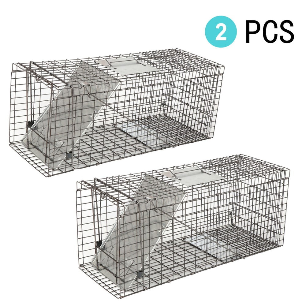 WSSYzyzf 2-Pack 32"x12.5"x12" Animal Traps, Durable Steel Live Traps ...