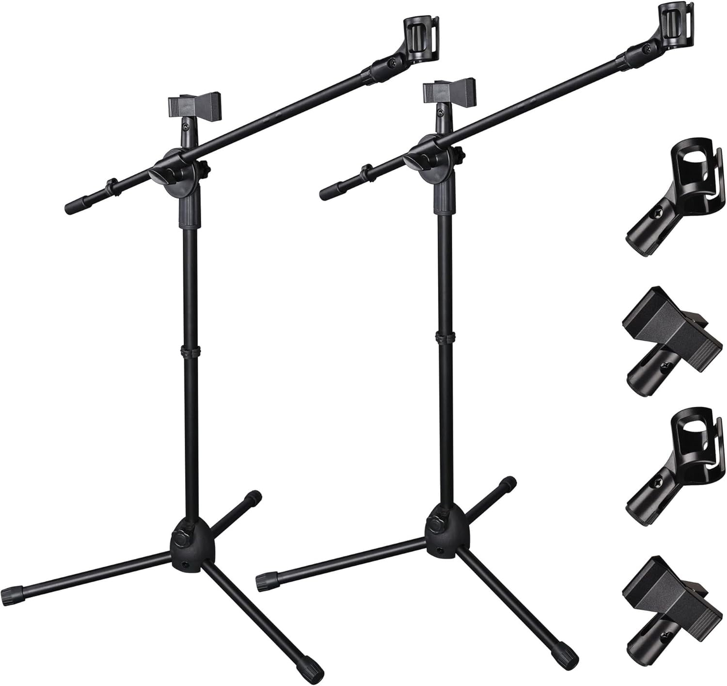 WSSYzyzf 2pcs Boom Mic Stand Floor Adjustable Height Mic Tripod Stand ...