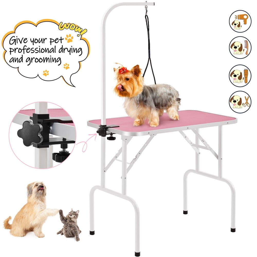 WSSYzyzf 32-inch Foldable Pet Dog Grooming Table w/Adjustable Height ...