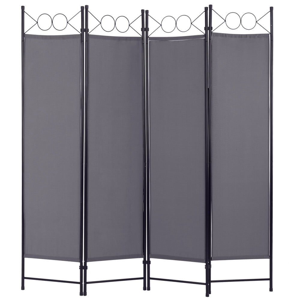 WSSYzyzf 4-Panel Room Divider, 6FT Steel Frame Folding Privacy Screen ...