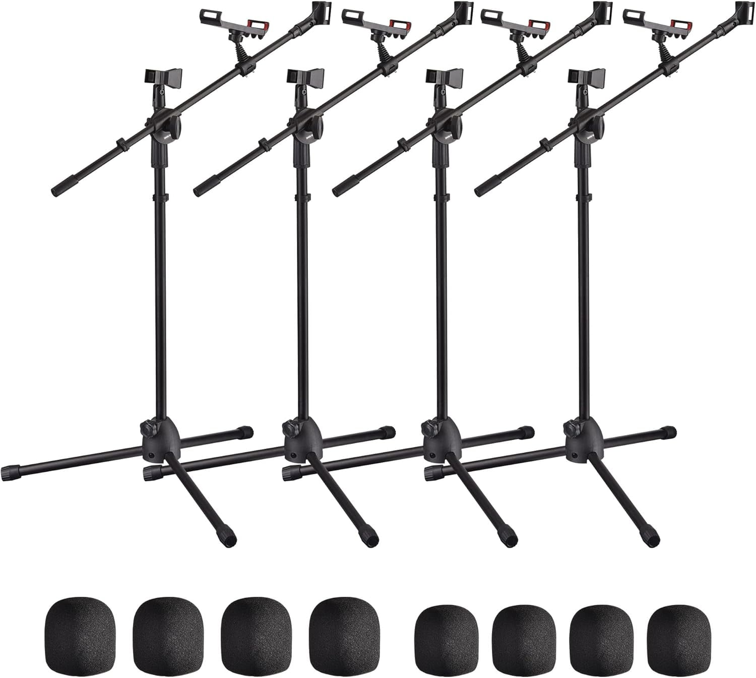 WSSYzyzf 4pcs Boom Mic Stand Floor Adjustable Height Mic Tripod Stand ...