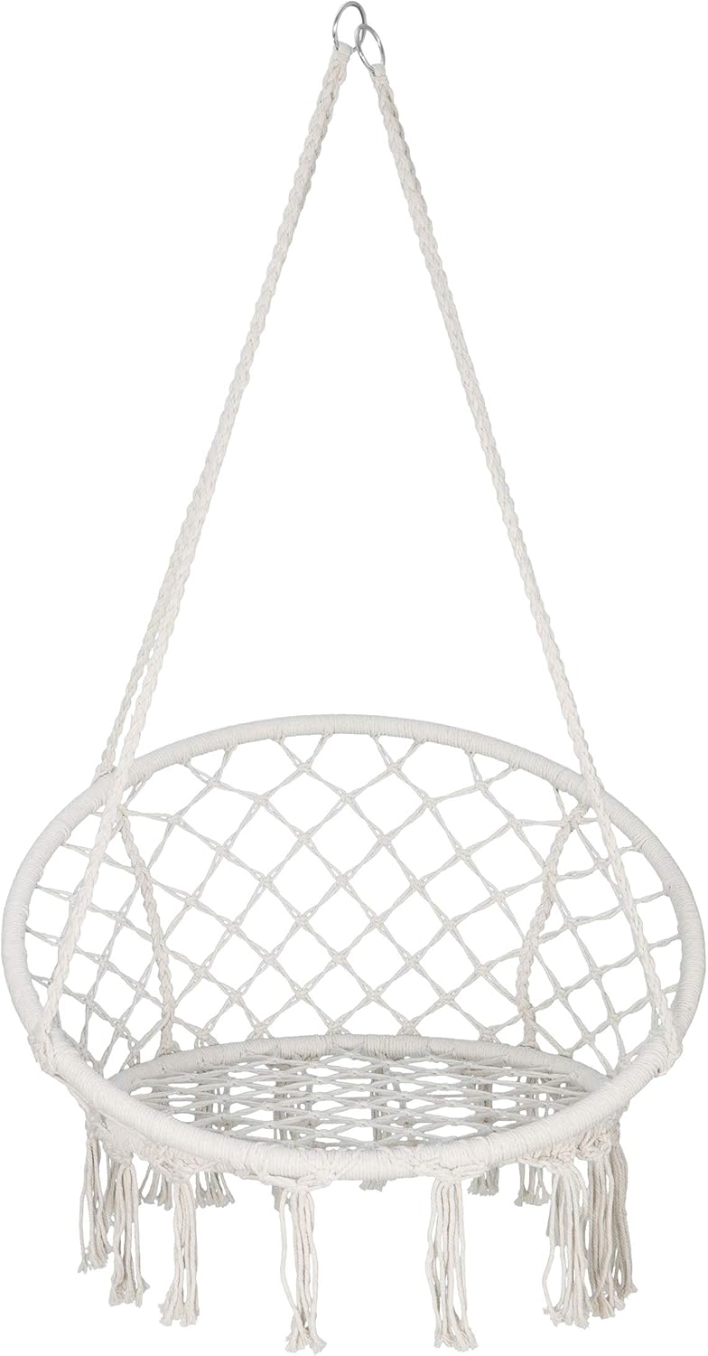 WSSYzyzf Chair Macrame Swing, Bohemian Style Round Hanging Chair ...