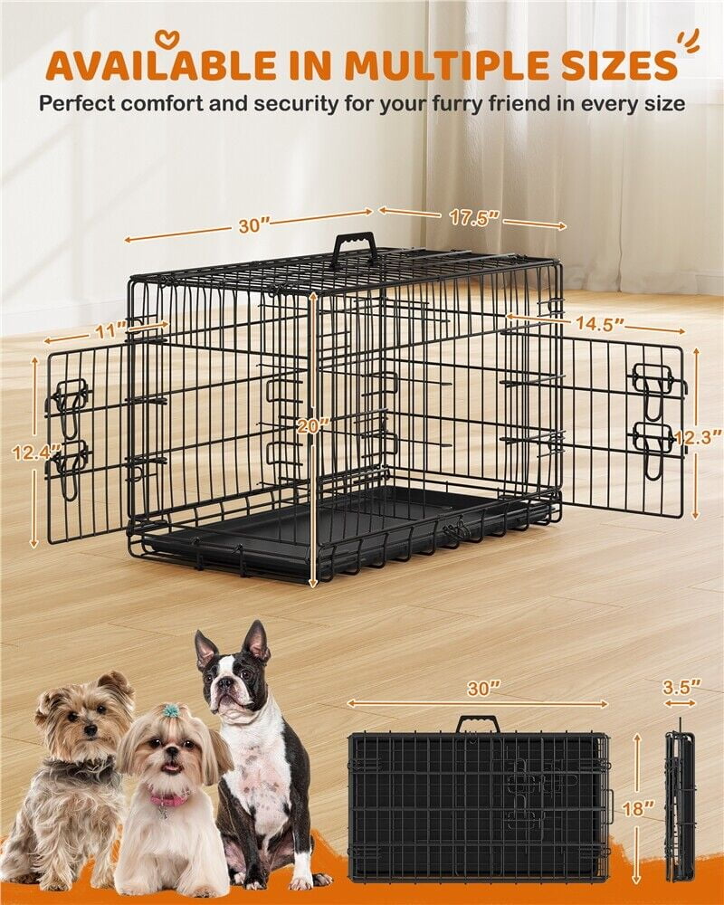 WSSYzyzf Double Door Dog Crate w/Divider for Puppy to Adult XL ...