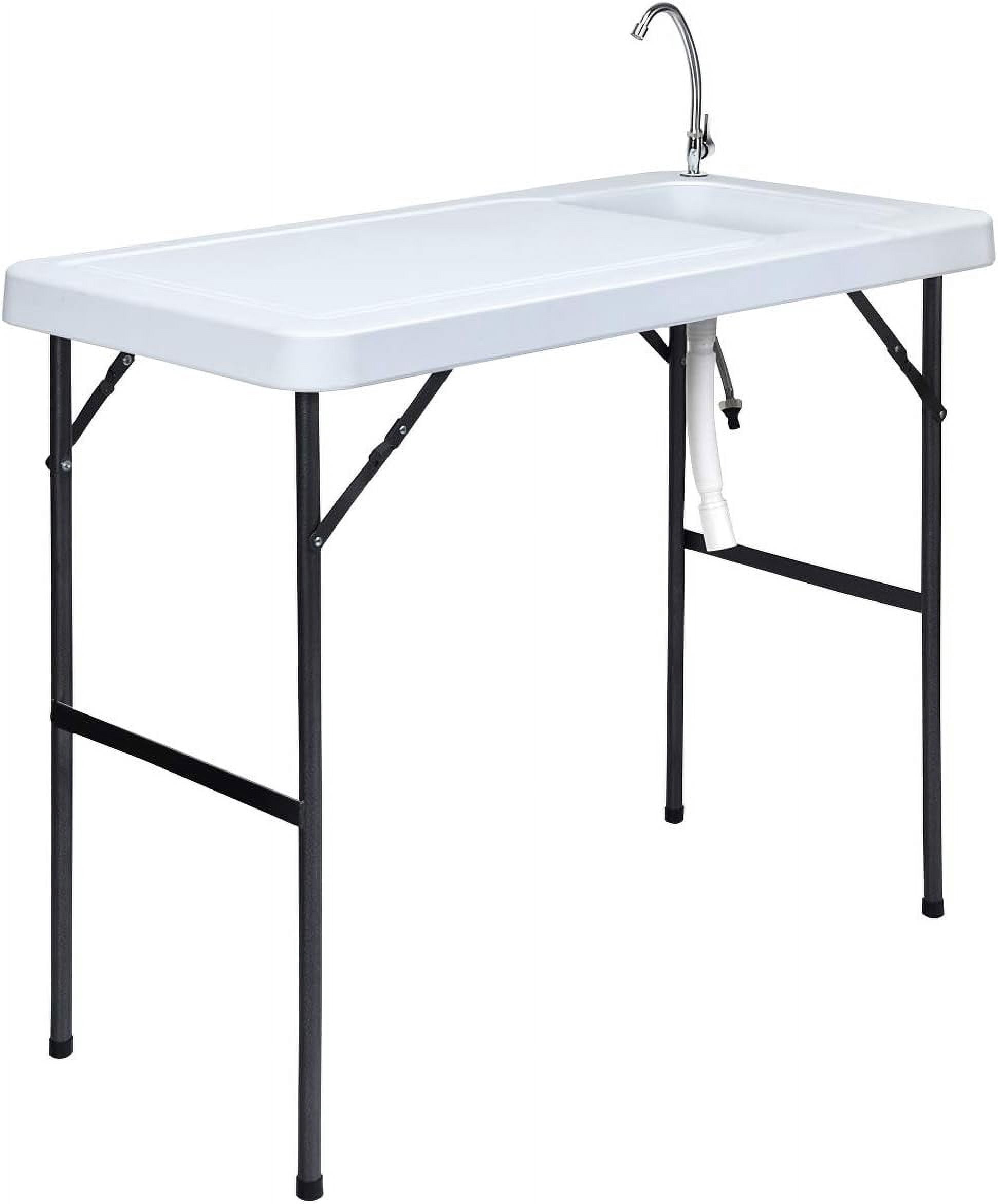 WSSYzyzf Fish Cleaning Table, Folding Table with Sink, Faucet and Drain ...