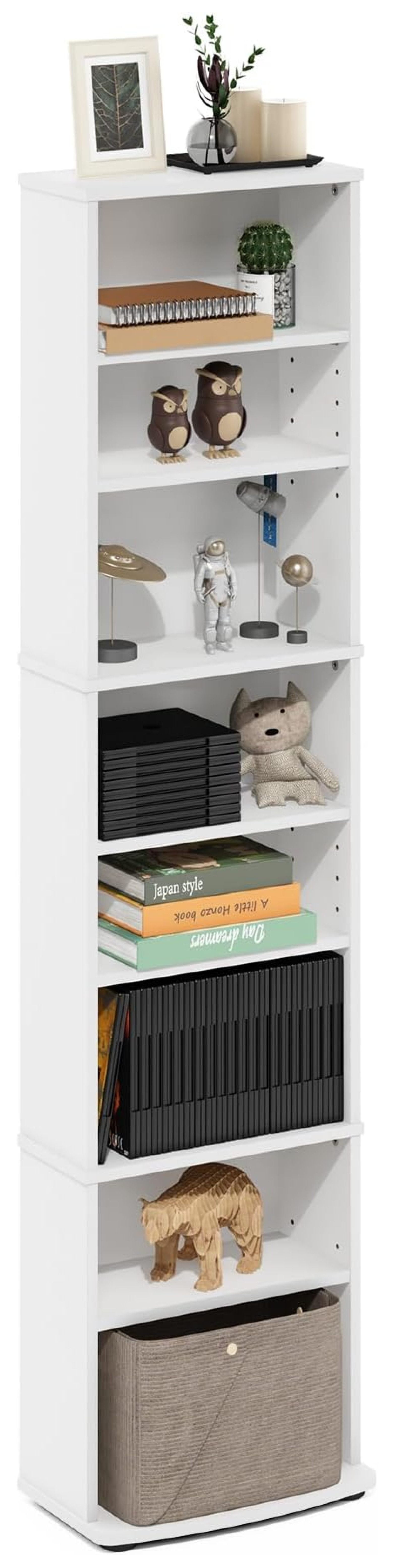 WSSYzyzf Jaya DVD Shelf, 8-Tier Tall Narrow CD Rack, Media Shelf with ...