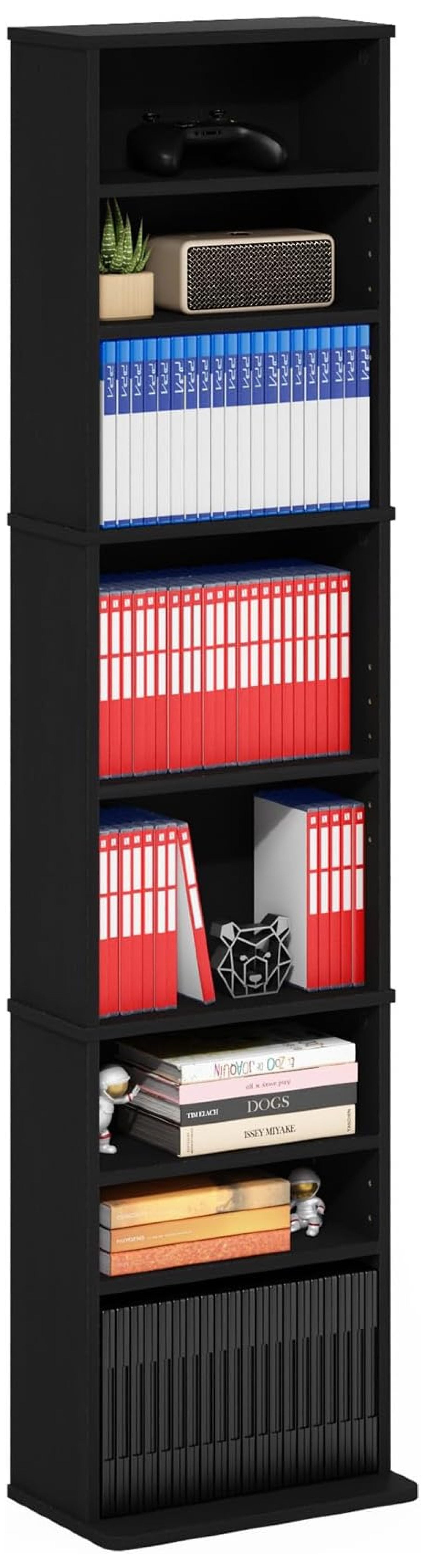 WSSYzyzf Jaya DVD Shelf, 9-Shelf Tall Narrow CD Rack, Media Shelf with ...
