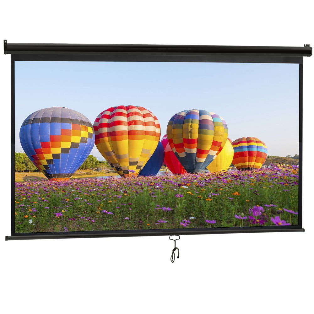 WSSYzyzf Portable 100" Pull Down Projection Screen, 16:9 HD Format for ...