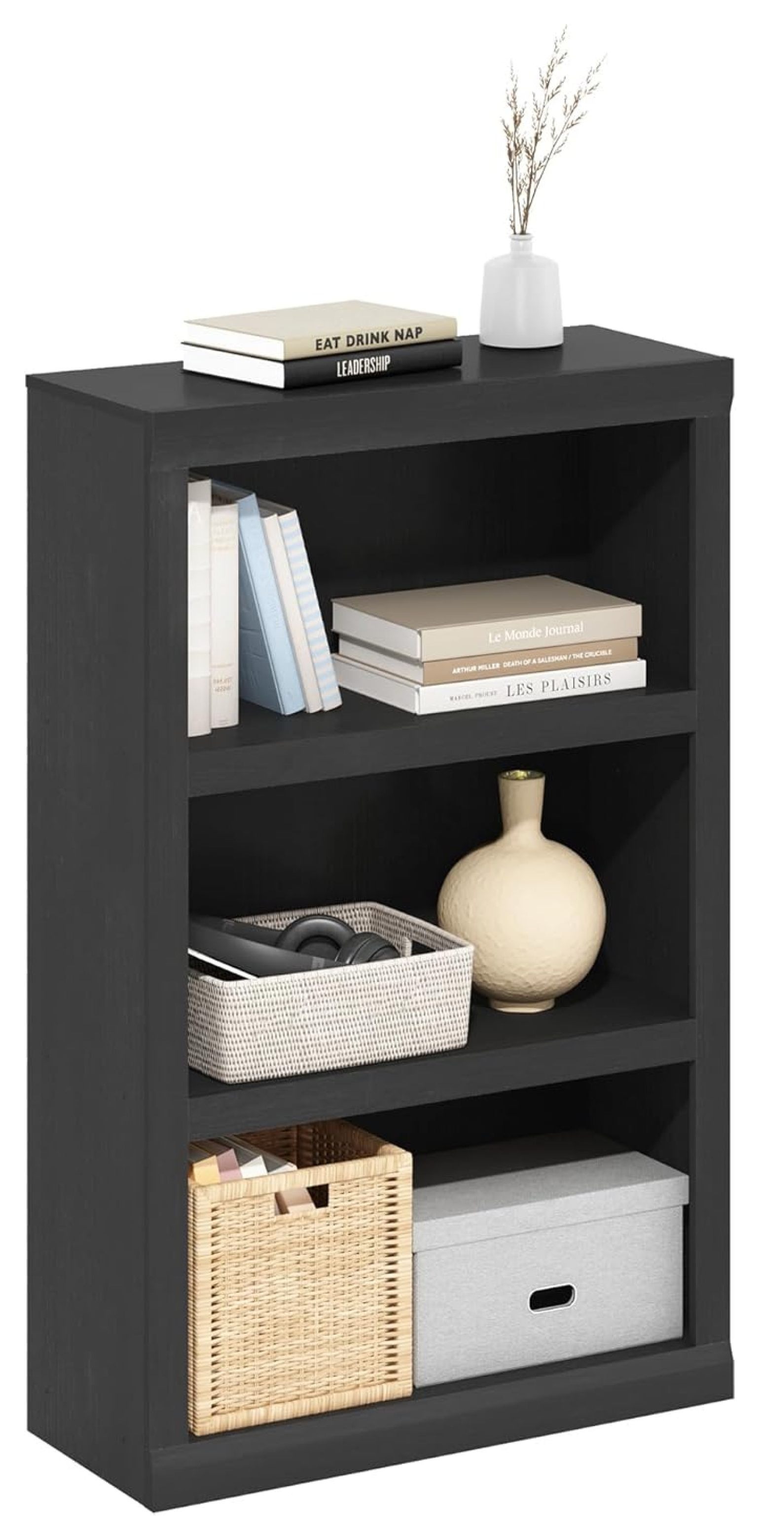 WSSYzyzf Rail Book Shelf, 3-Tier Bookshelf, Bookcase with Open Shelf ...