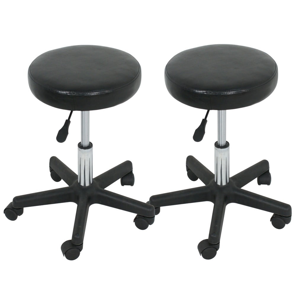 WSSYzyzf Set of 2 Salon Style Bar Stools, Adjustable Height Round ...