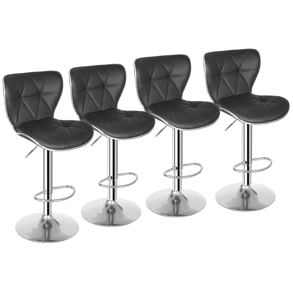 WSSYzyzf Set of 4 Shell Bar Stools, Adjustable Height Swivel Dining ...