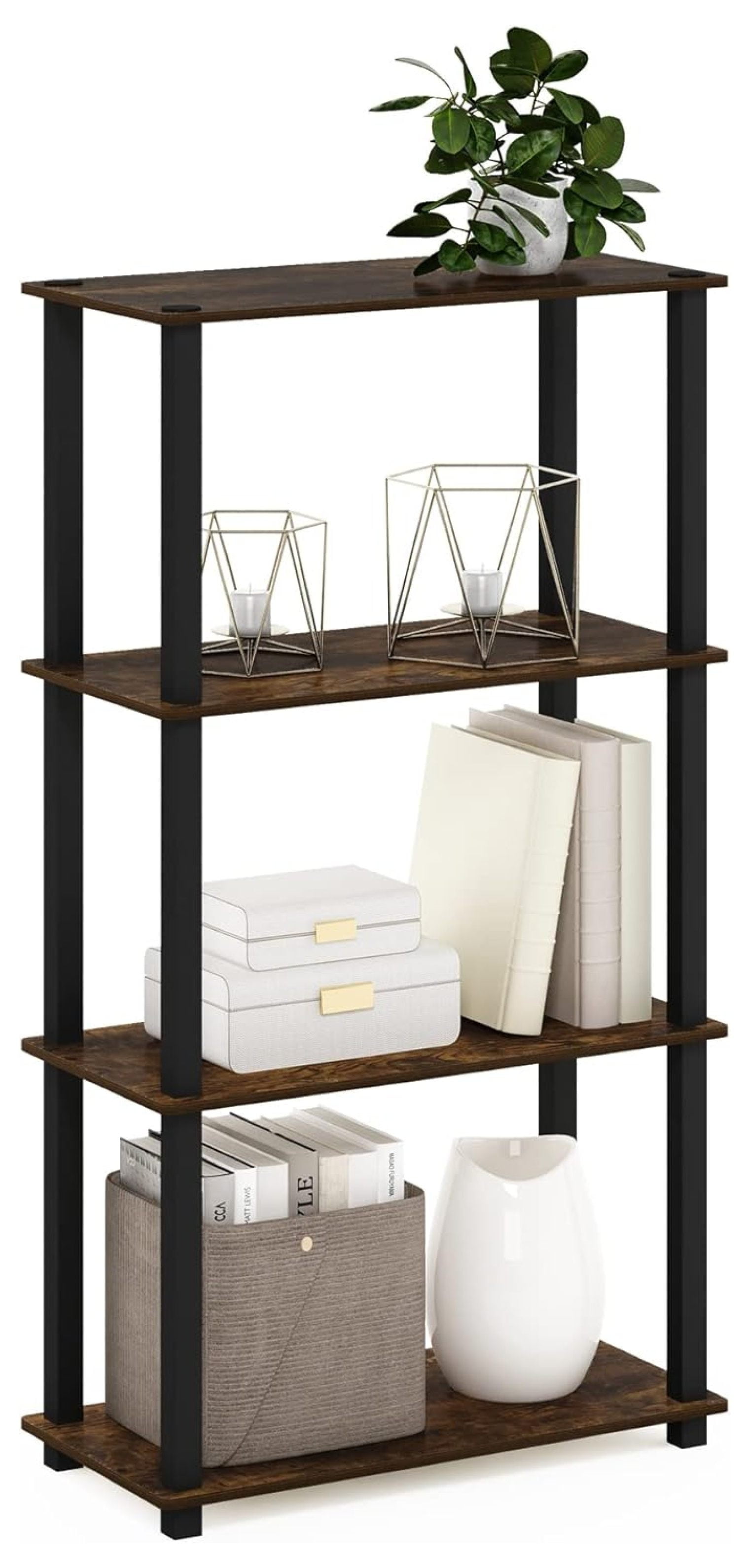 WSSYzyzf Turn-S-Tube 4-Tier Compact Multipurpose Shelf Display Rack ...