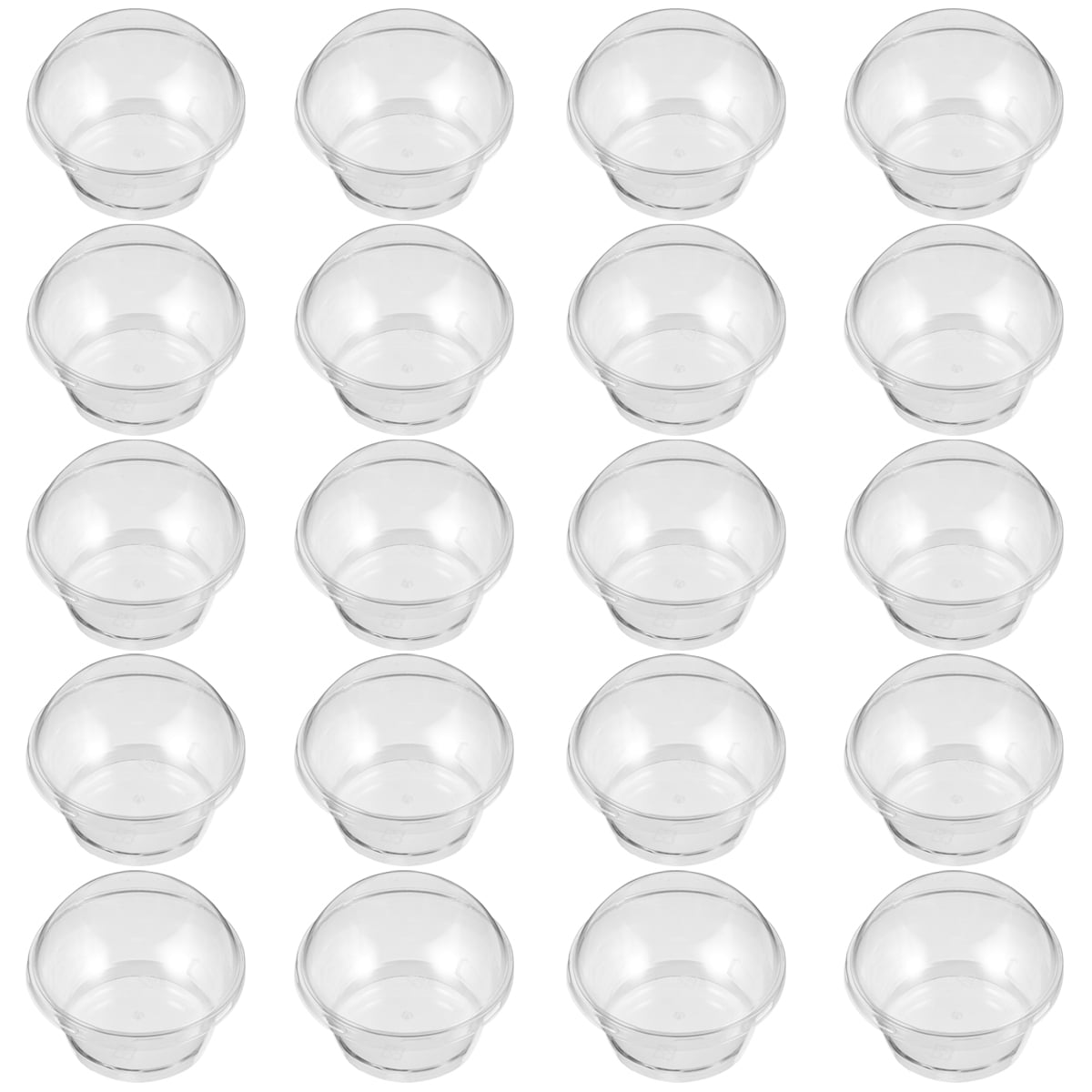 WSTEER 1 Set 20 Pcs Disposable Plastic Round Cake Pudding Cups with ...