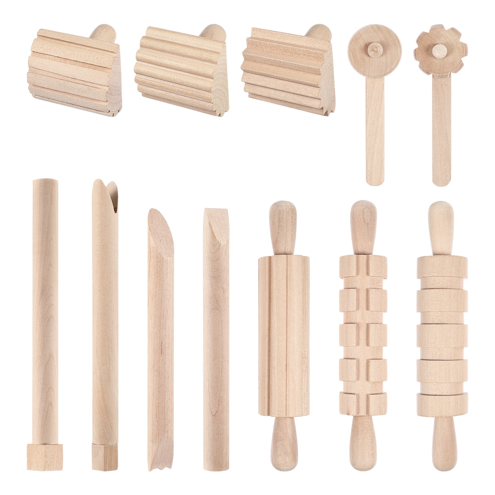 WSTEER 1 Set Practical Clay Plasticine Shaping Tool Wooden Color Mud ...