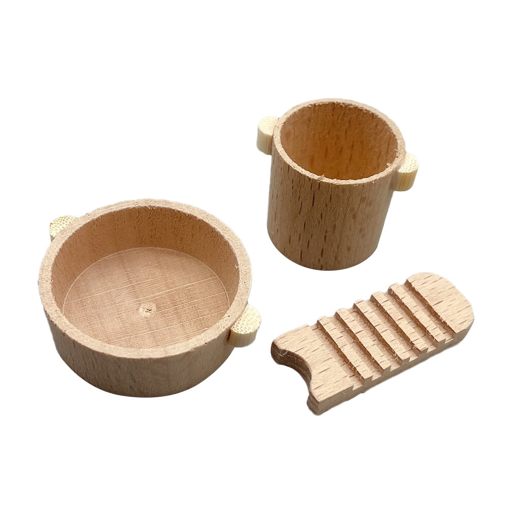 WSTEER 1 Set of Dolly House Laundry Basin Wooden Mini Washboard ... WSTEER 1 Set of Dolly House Laundry Basin Wooden Mini Washboard ...