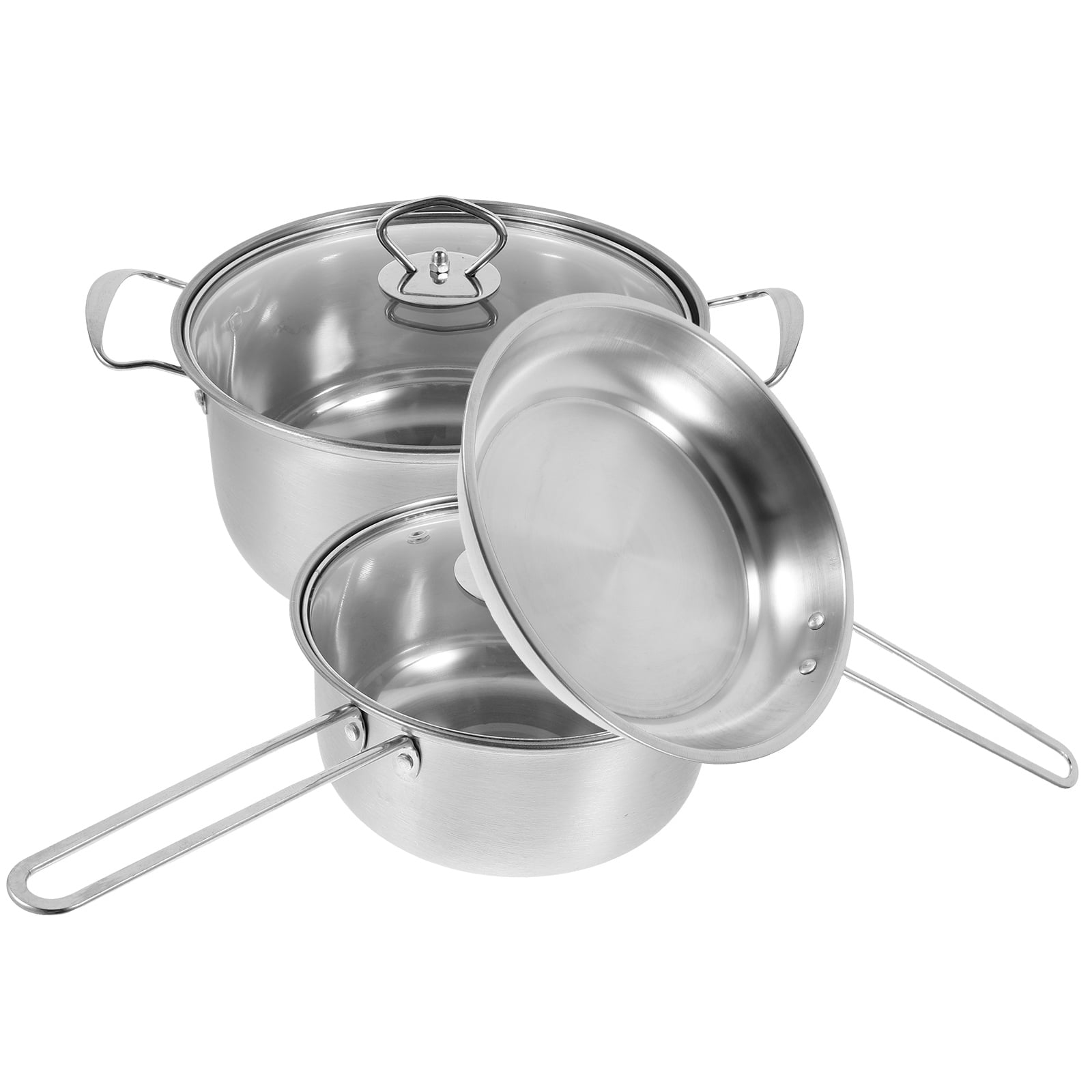 WSTEER 1 Set of Stainless Steel Cookware Set Soup Stewing Pot Small ...