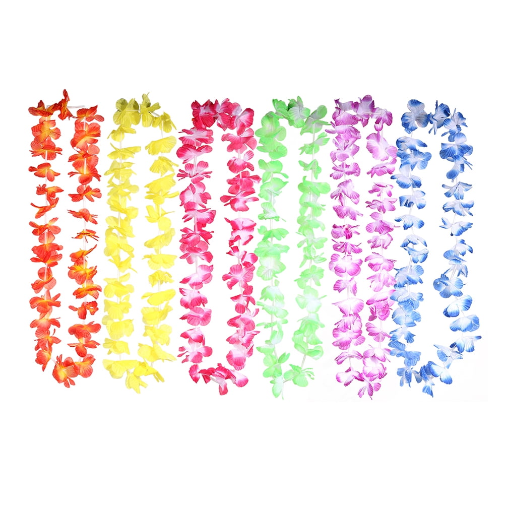 WSTEER 10 Pcs Hawaiian Leis Garland Artificial Flowers Neck Wreath ...