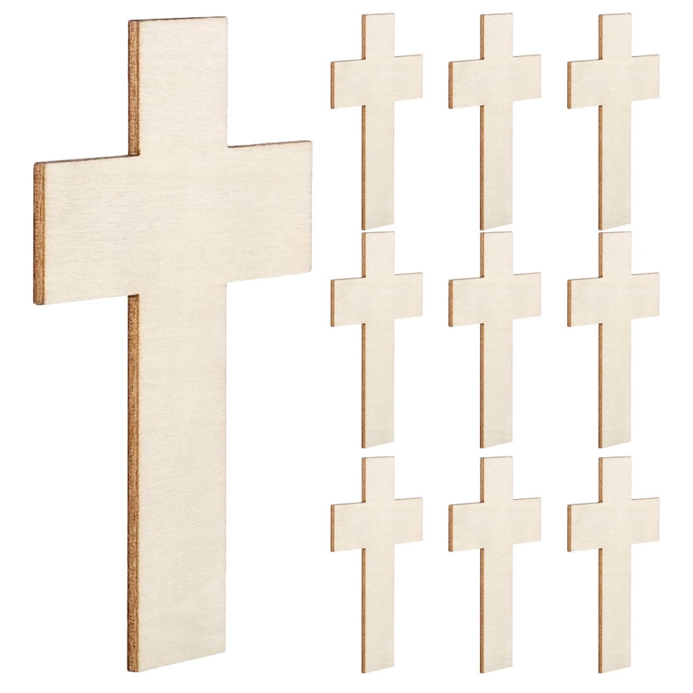 HEMOTON Wooden Cross Shaped Crafts for Decor Beige Color Perfect for ...