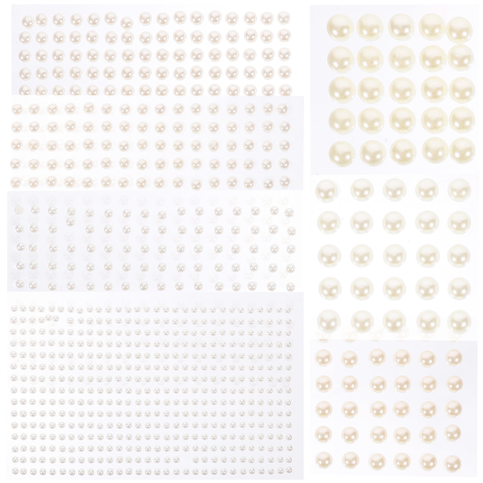 WSTEER 14 Sheet of Flat Back Pearl Sticker Self Adhesive Pearl Decals ...