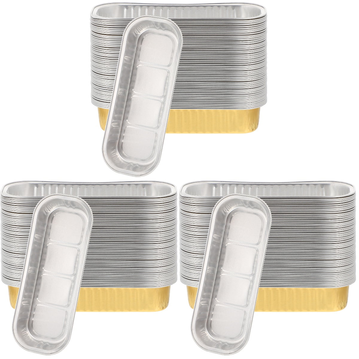 WSTEER 150 Pcs Foil Grill Boxes Aluminum Foil Packing Box Foil Pans ...