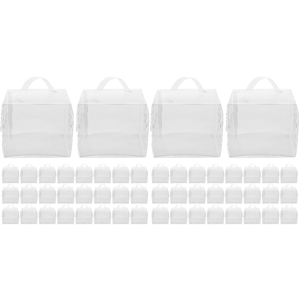 WSTEER 20 Pcs Clear Cake Boxes Cake Boxes with Handles Portable Bakery ...