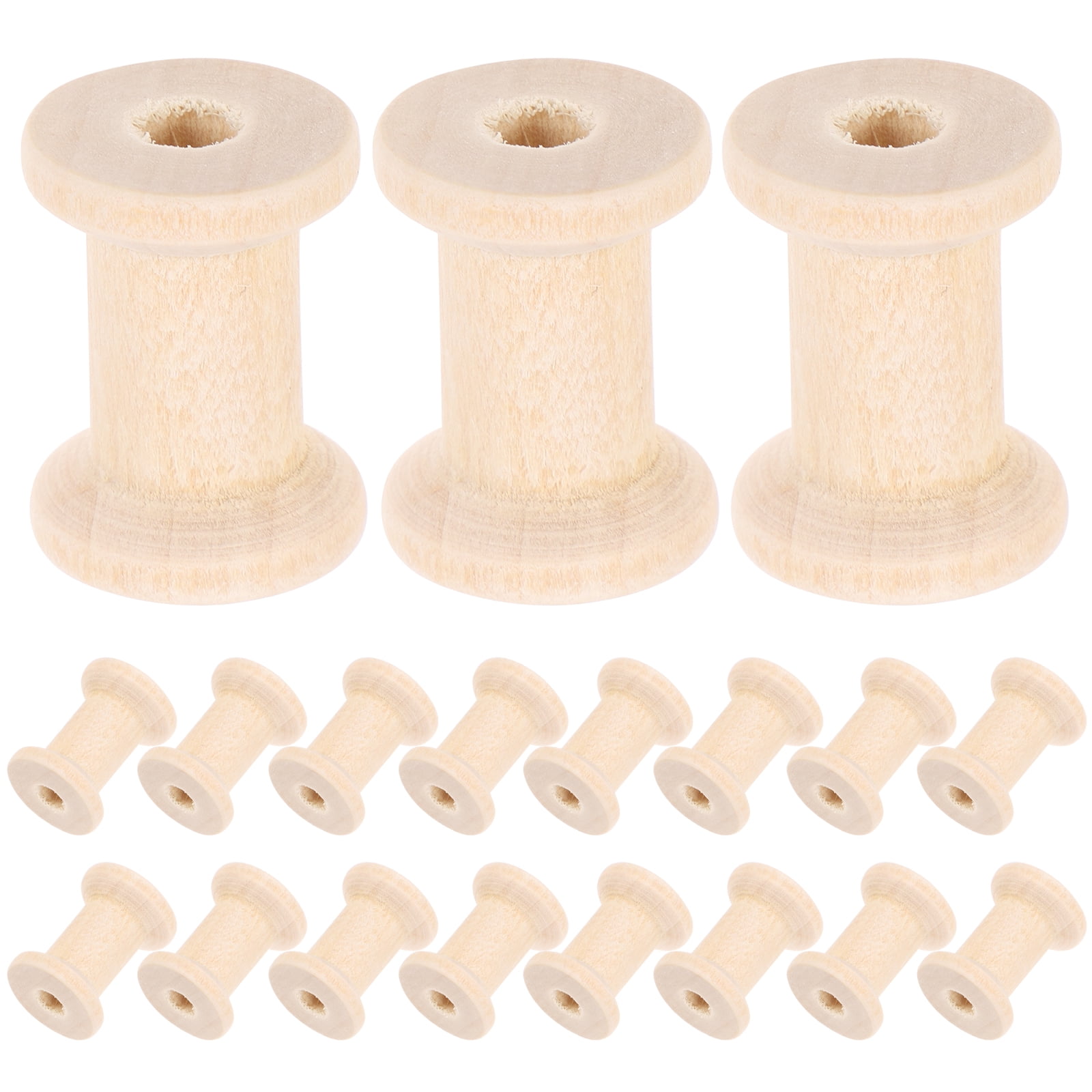 UPGRATOR Empty Vintage Spools Natural Wood Color 20Pcs 1.2X0.9X0.9In ...