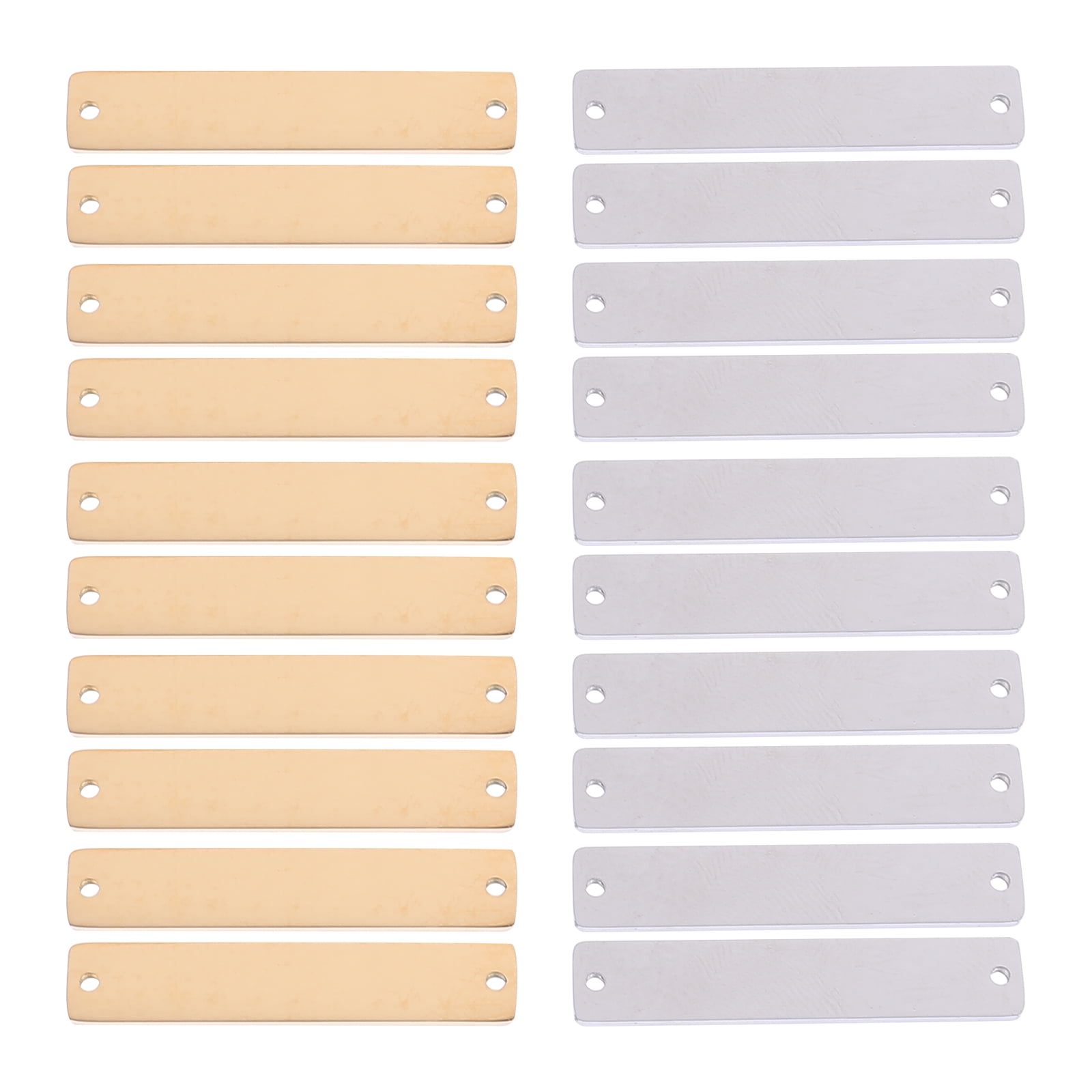 WSTEER 20pcs Rectangular Metal Stamping Blank Bar Stamping Tag Pendant ...