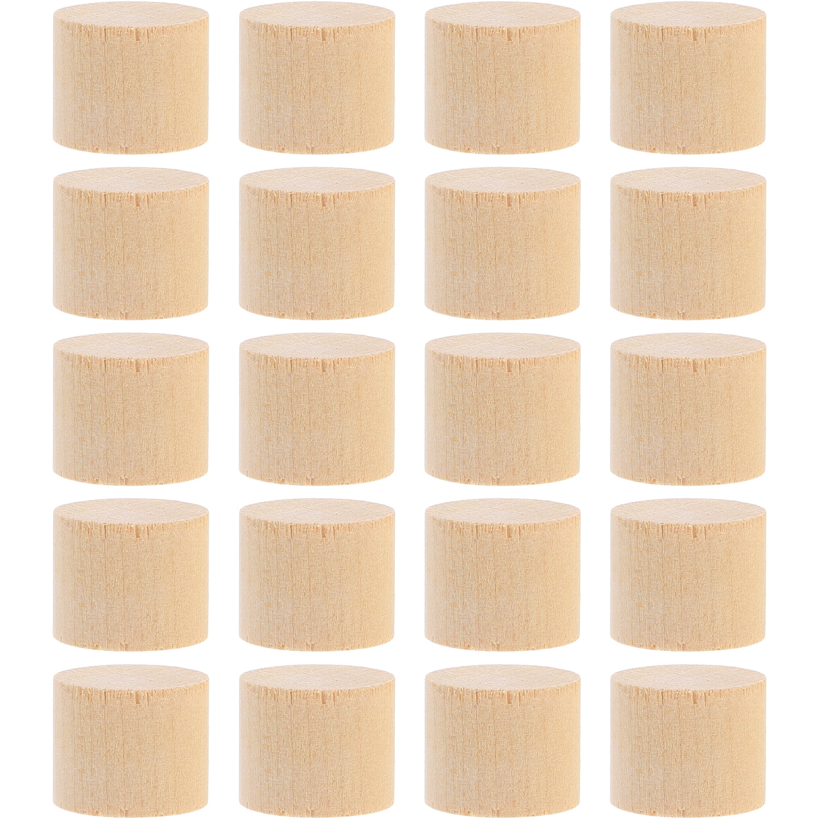 WSTEER 20pcs Wood Cylinder Blocks Wood Blocks DIY Crafts Supplies ...
